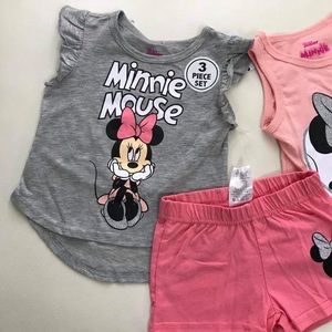 Disney | Matching Sets | Disney Minnie Mouse Sparkly Cute 3pieces Set ...